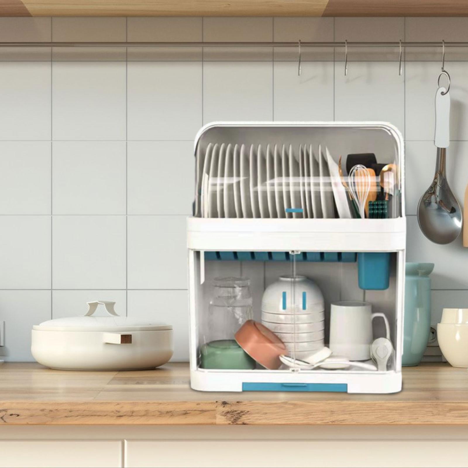 Tongina Dish Versatile Space-saving 2 Tiers with Lid Storage Cabinet ...