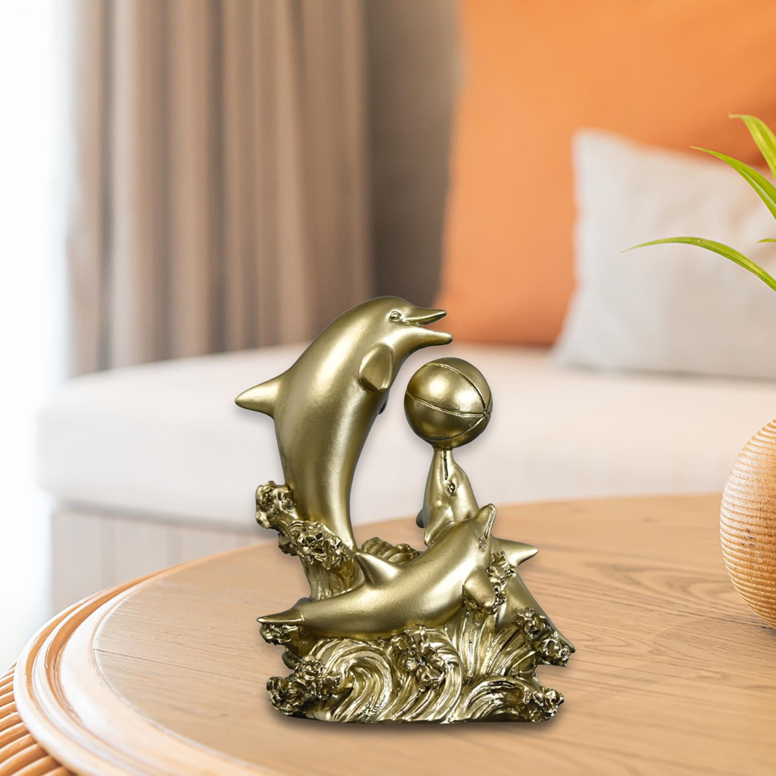 Tongina Dolphin Figurine Decorative Statue Modern Collectible Tabletop ...