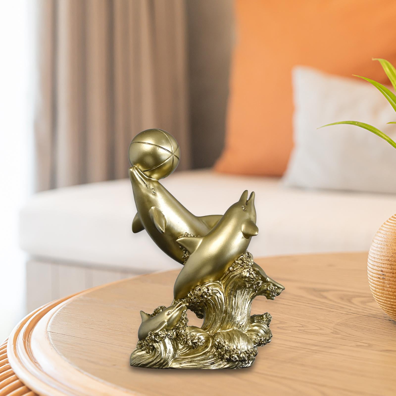 Tongina Dolphin Figurine Decorative Statue Modern Collectible Tabletop ...