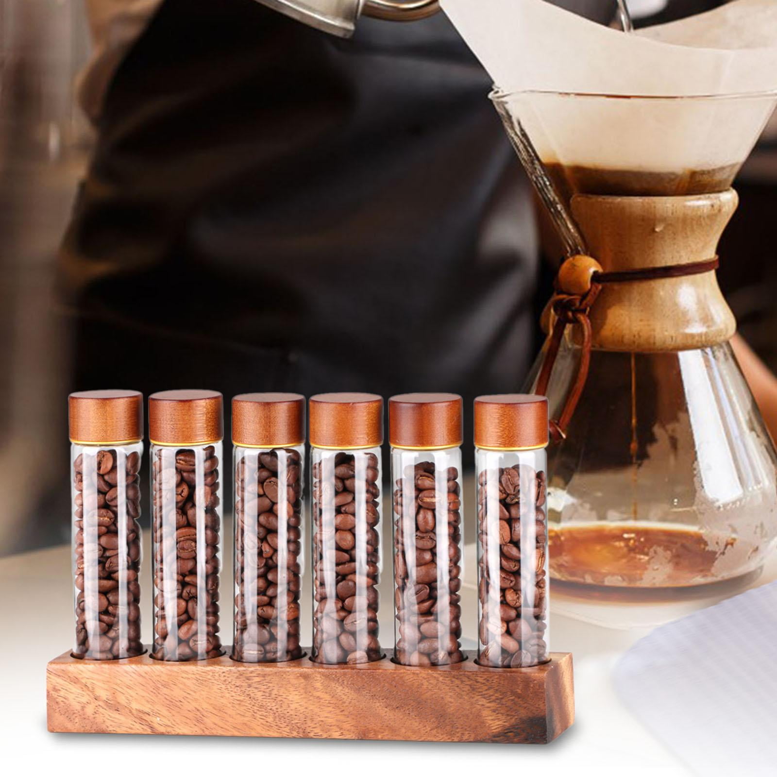 Tongina Dose Coffee Bean Storage Tubes, Glass Coffee Beans Storage Containers with Stand, Coffee ...