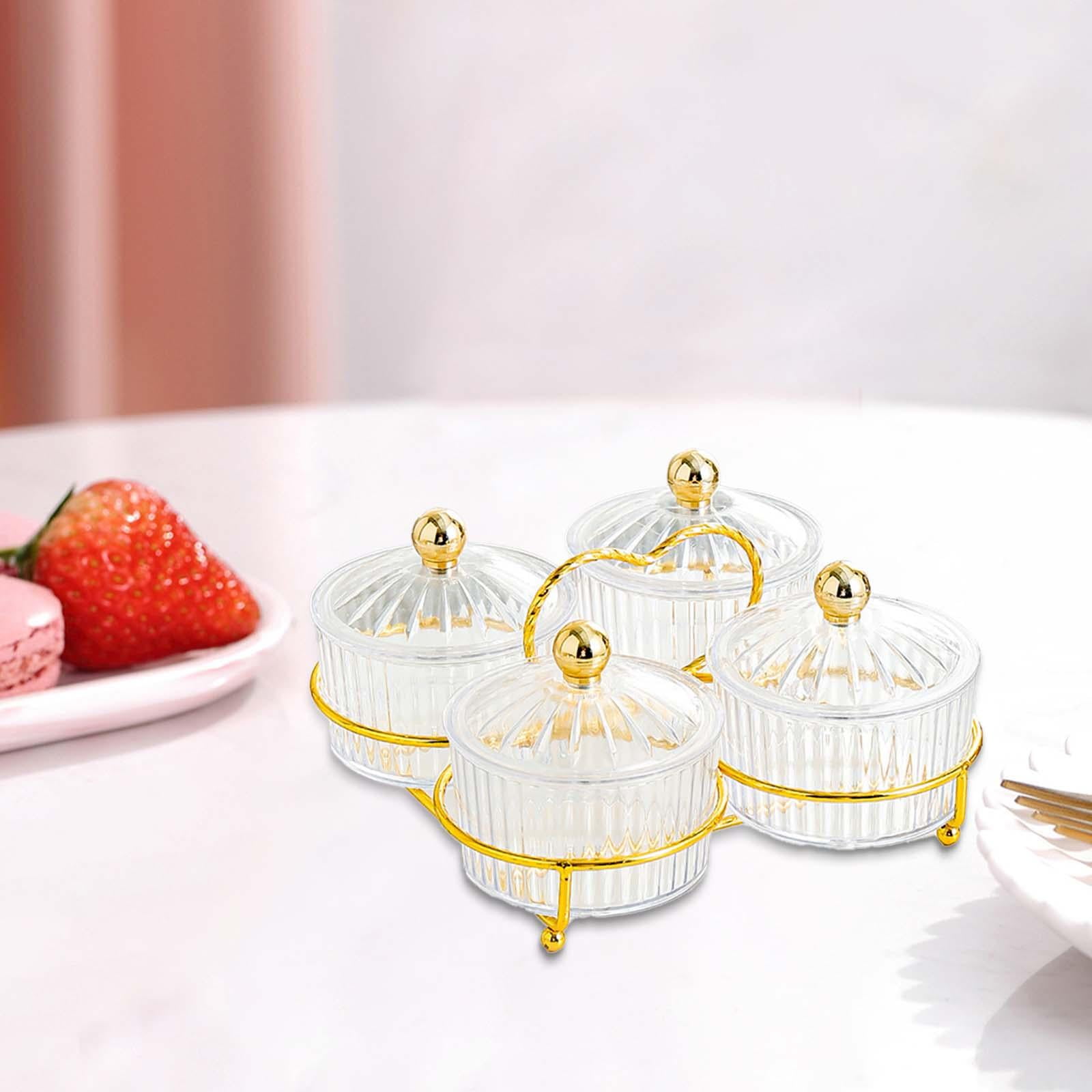 Tongina Dried Fruit Plate Candy Nuts Dish with Lid for Room Condiment 4 ...