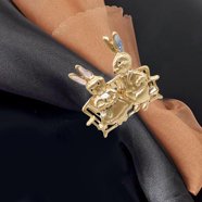 AuldHome Design Bunny Napkin Rings (Set of 4); Easter and Holiday ...