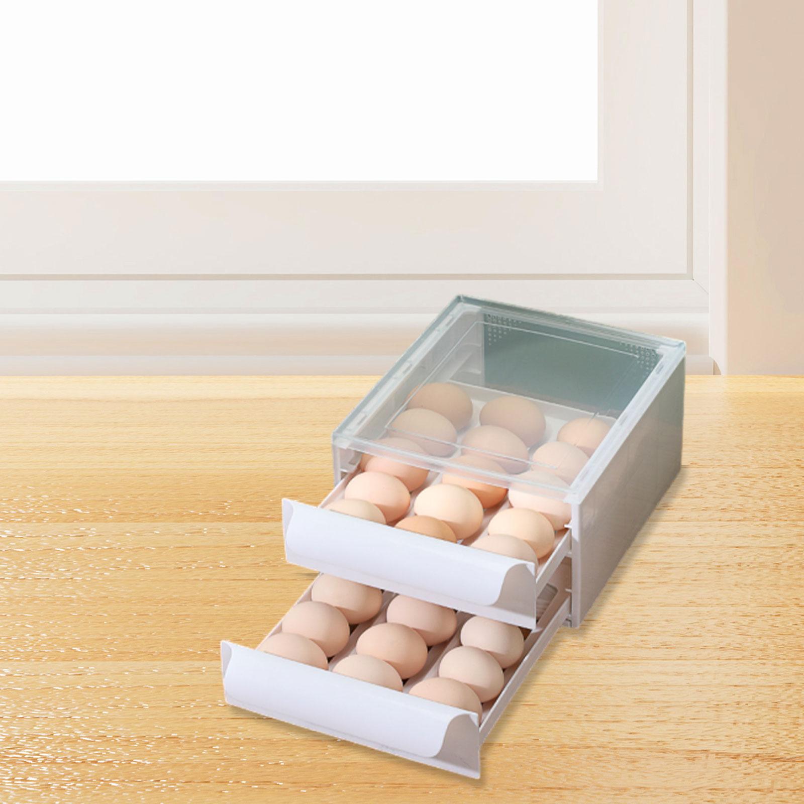 Tongina Egg Tray, Space Saving Kitchen Egg Box, 30 Grid Double Layer ...