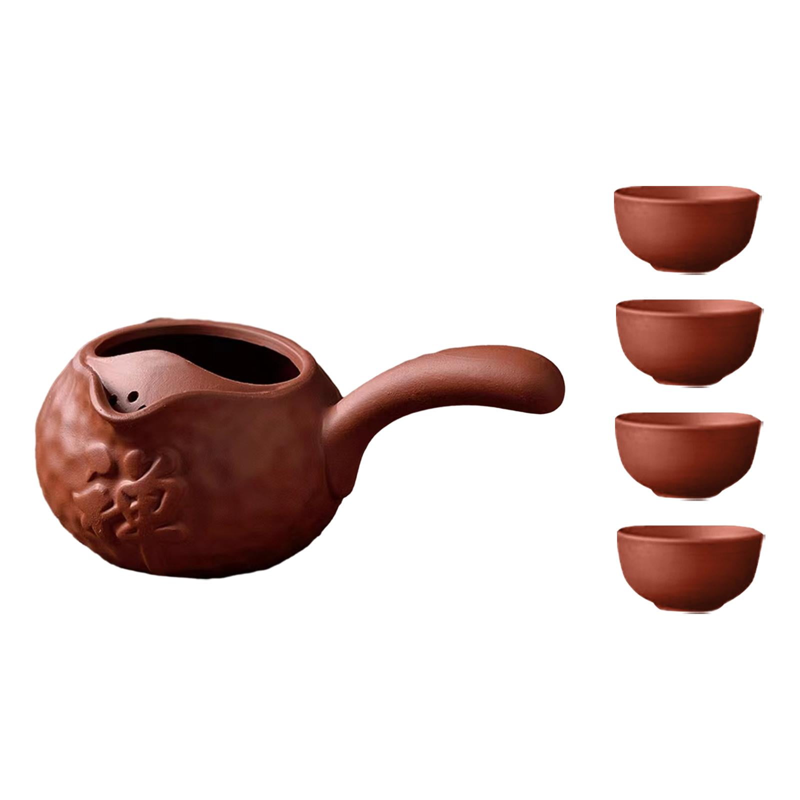 Tongina Elegant Pottery Teapot and Cups Set for Steeping Hot Water ...