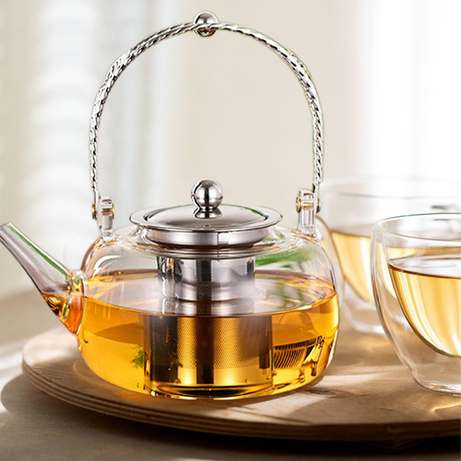Tongina Glass Teapot Stovetop with Removable Strainer Heat Resistant ...
