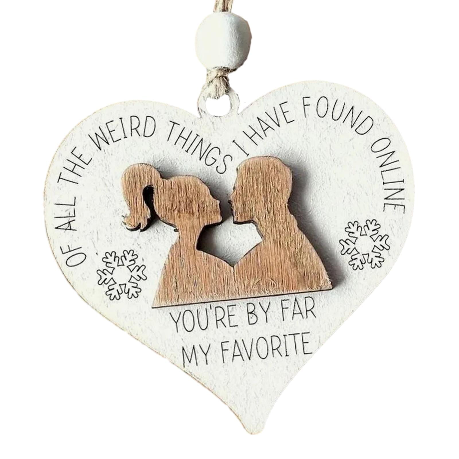 Tongina Heart Shaped Wooden Decor Sign Couples Ornament Rustic Wood ...