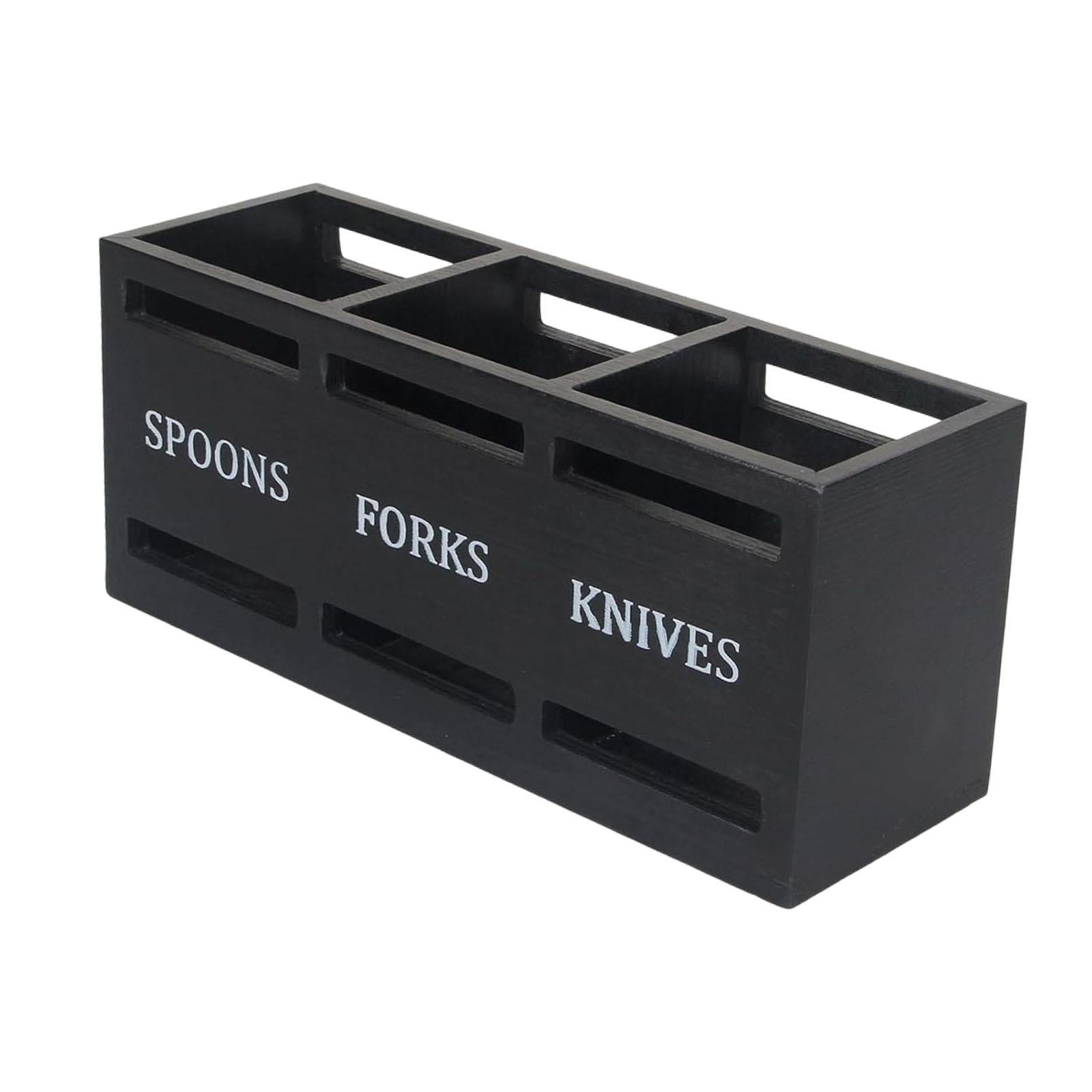 Tongina Kitchen Utensil Organizer Box Flatware Storage 3 Grid Spoon ...