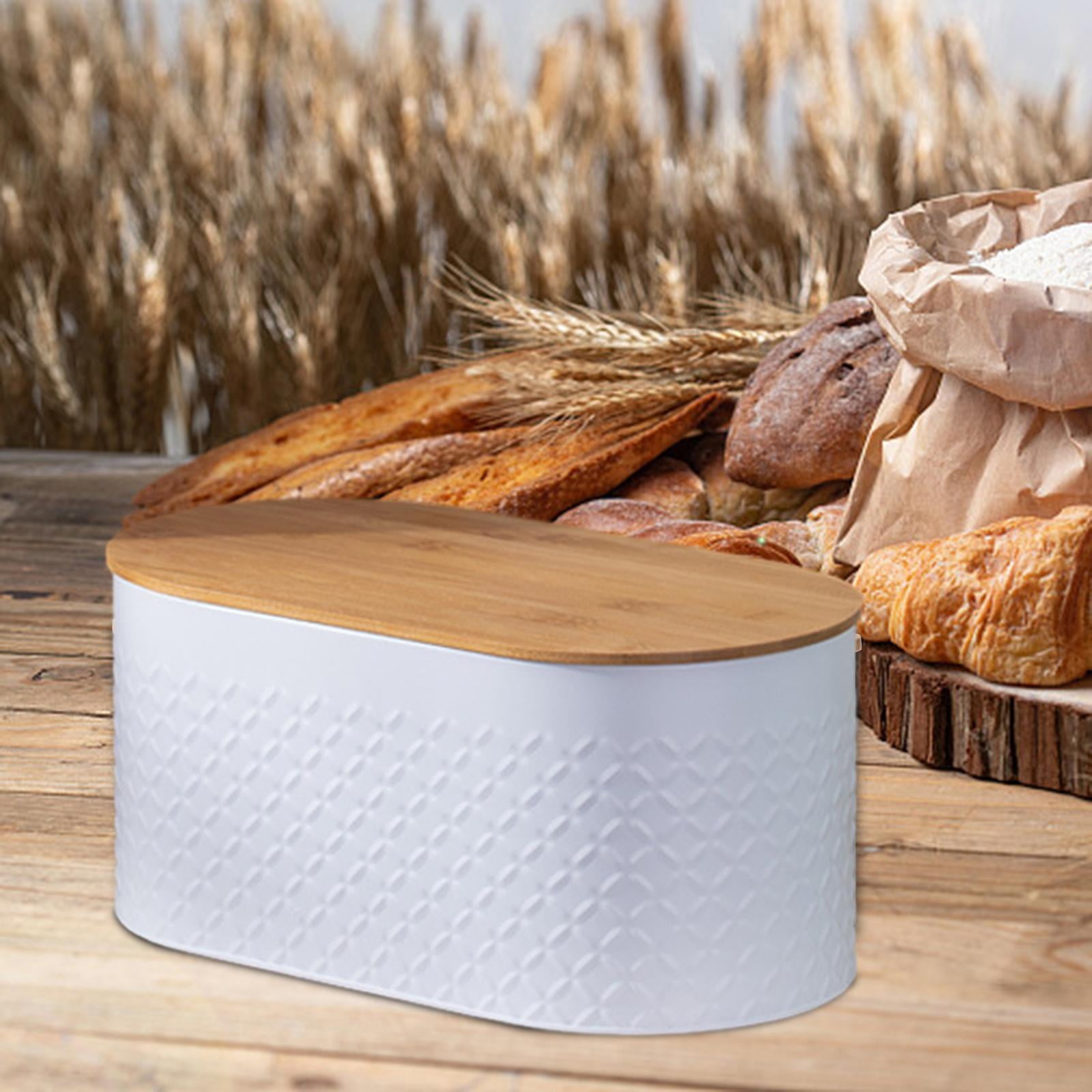 Tongina Metal Bread Box Bin Counter Bread Box Bread Storage Container ...