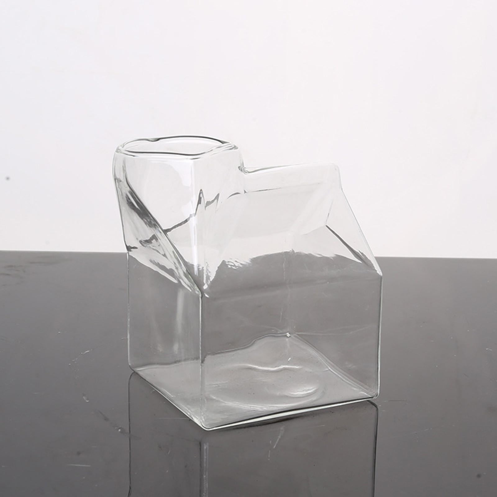 Tongina Milk Box Mug Creamer Pitcher Coffee Glass Cup Hot Water Coffee ...