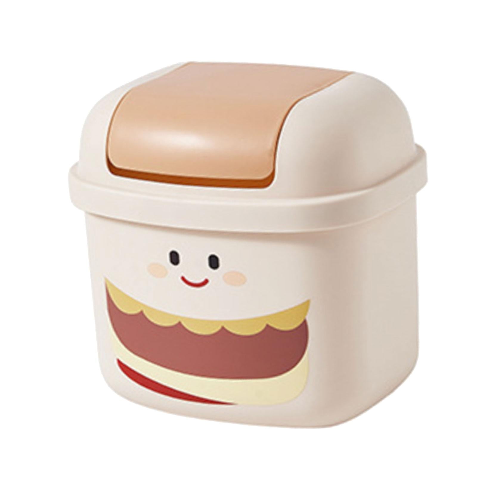 Tongina Mini Desk Trash Can Tiny Waste Basket Portable Trash Bin Table ...