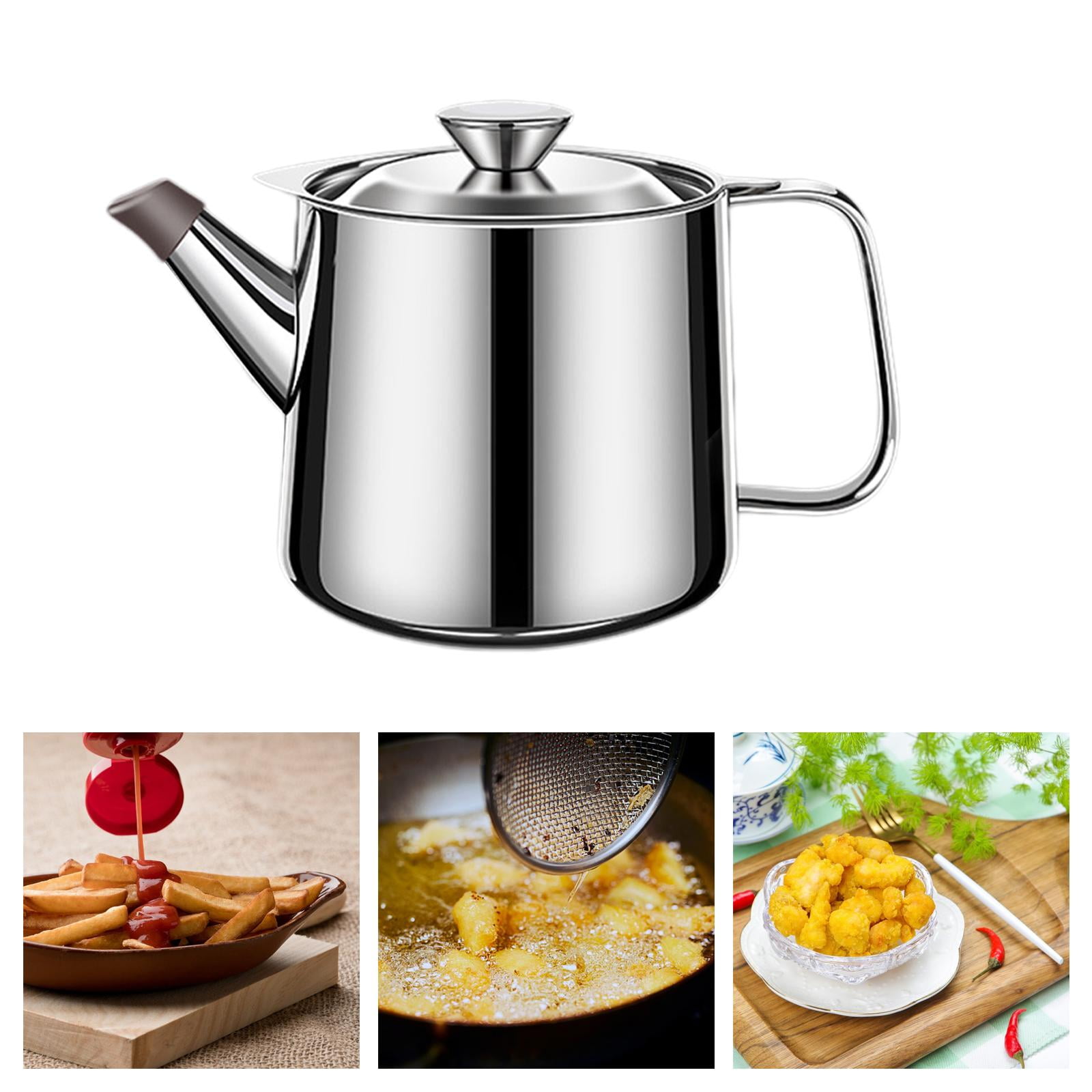 Tongina Oil Container with Strainer 304 Stainless Steel Oil Container ...