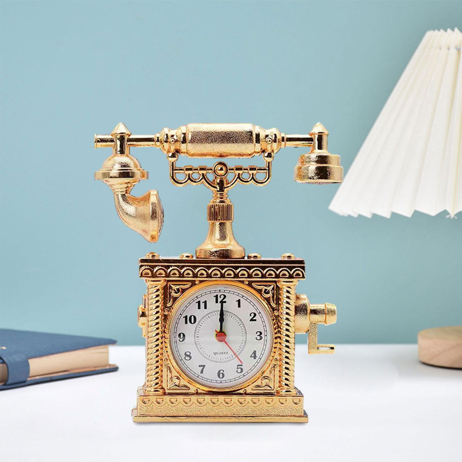 Tongina Retro Telephone Desk Clock Model Ornament 6.3x2x7.4inch ...
