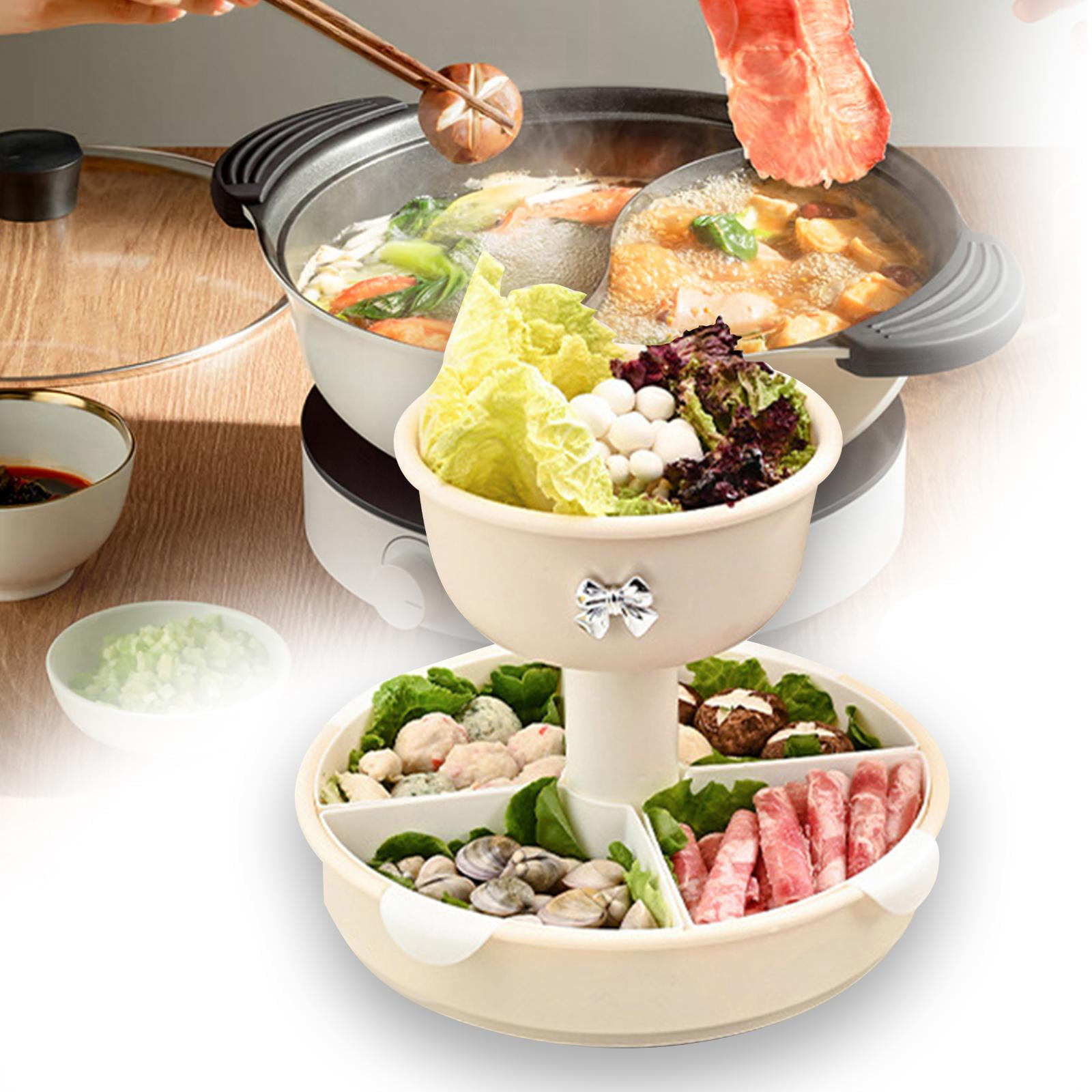 Tongina Rotable Hot Pot Vegetable Tray Food Platter Divided Decorative ...