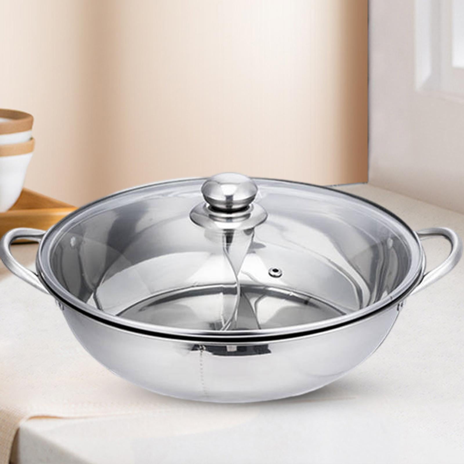 Tongina Shabu Shabu Hot Pot with Handles Mandarin Duck Pot Clear Lids Dual Sided Japanese ...