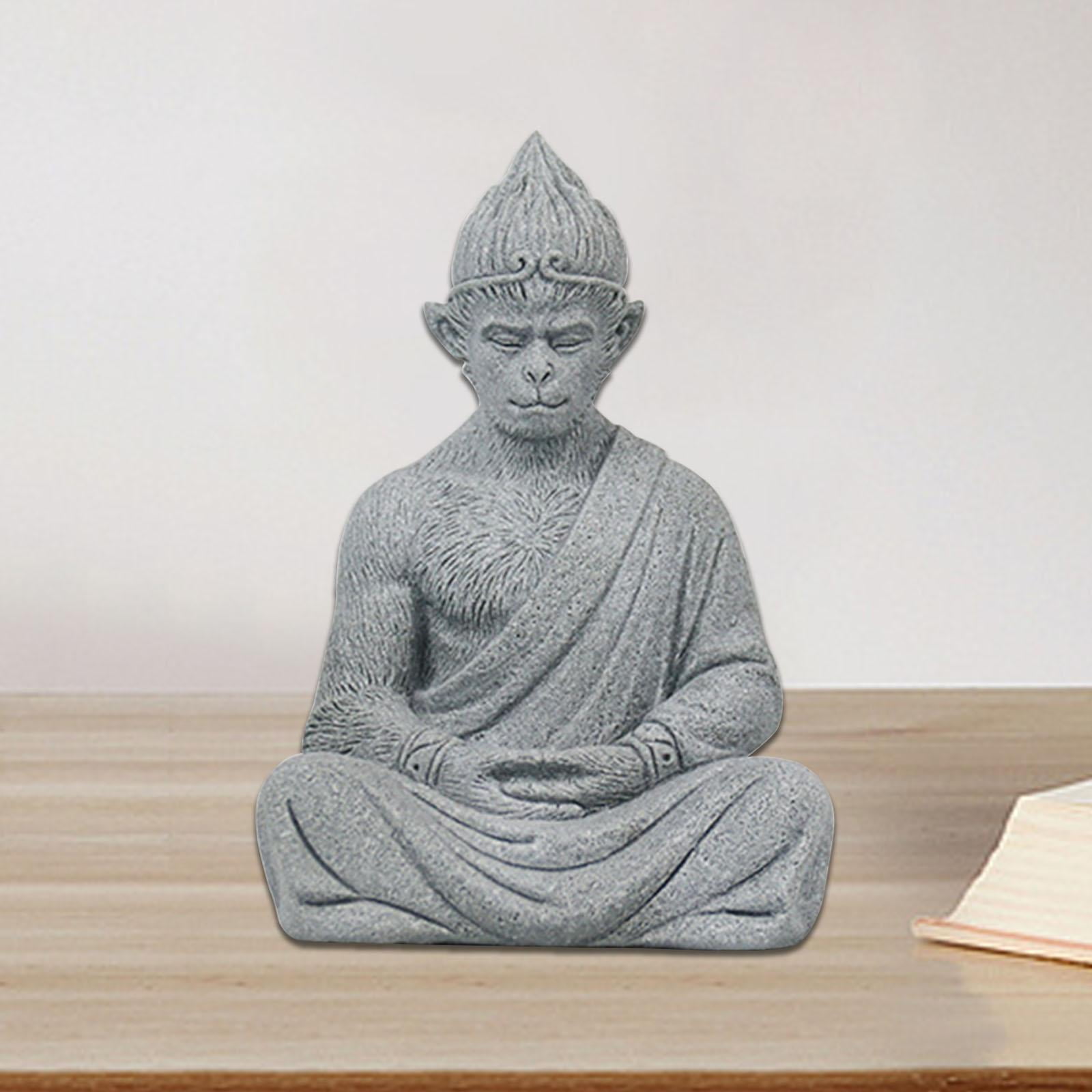 Tongina Sitting Monkey Buddha Statue, Monkey Figure Desk Christmas ...