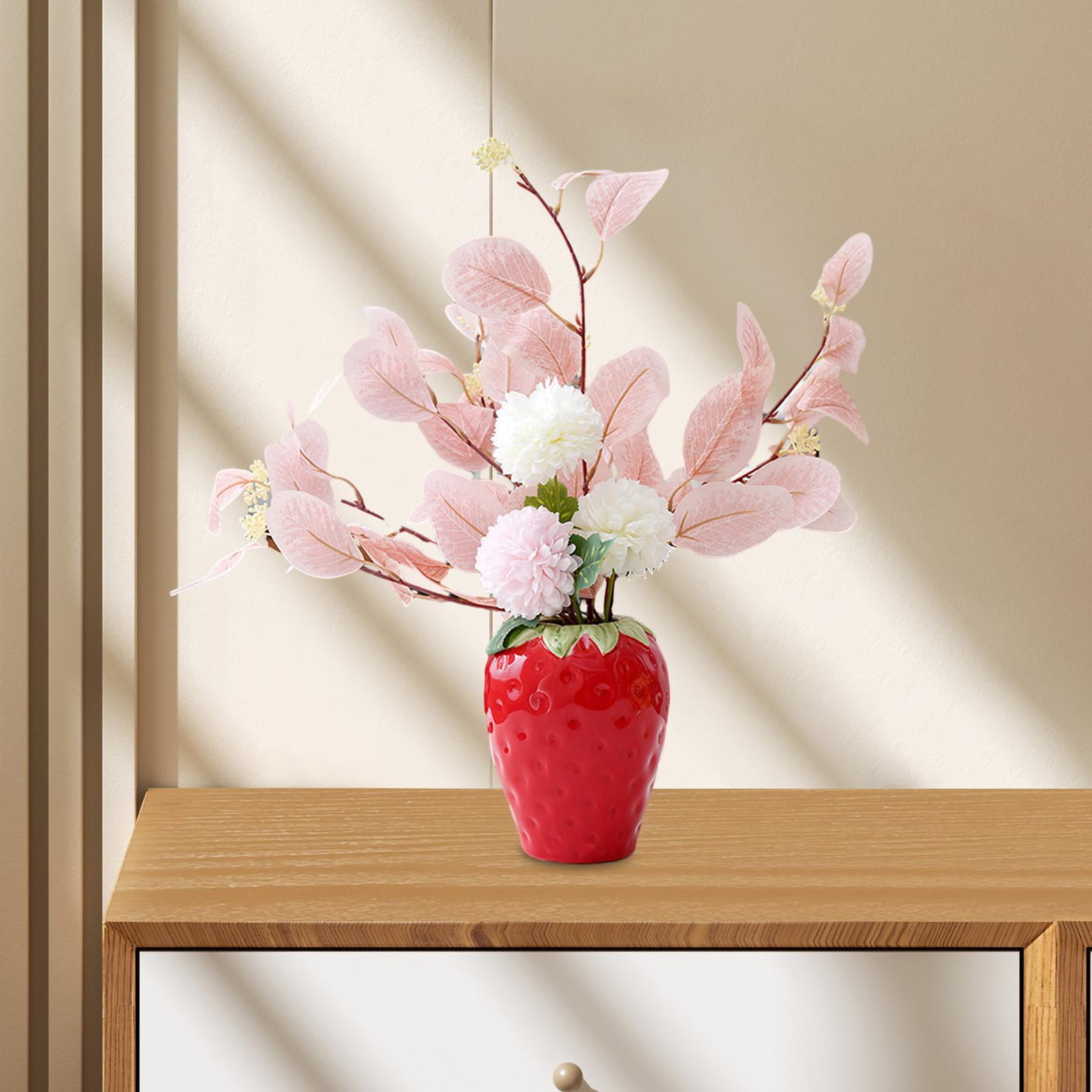 Tongina Strawberry Ceramic Flower Vase Decorative Table Vase Table ...