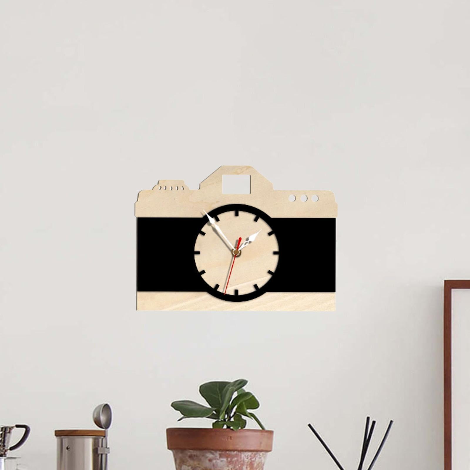 Tongina Wall Clock Cartoon Camera Shape Bedroom Clock for Bathroom ...