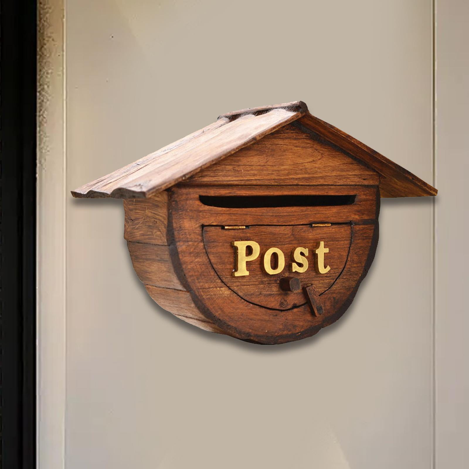 Tongina Wooden Mailbox Wall Mounted Mailbox Envelope Holder Gift Rustic ...