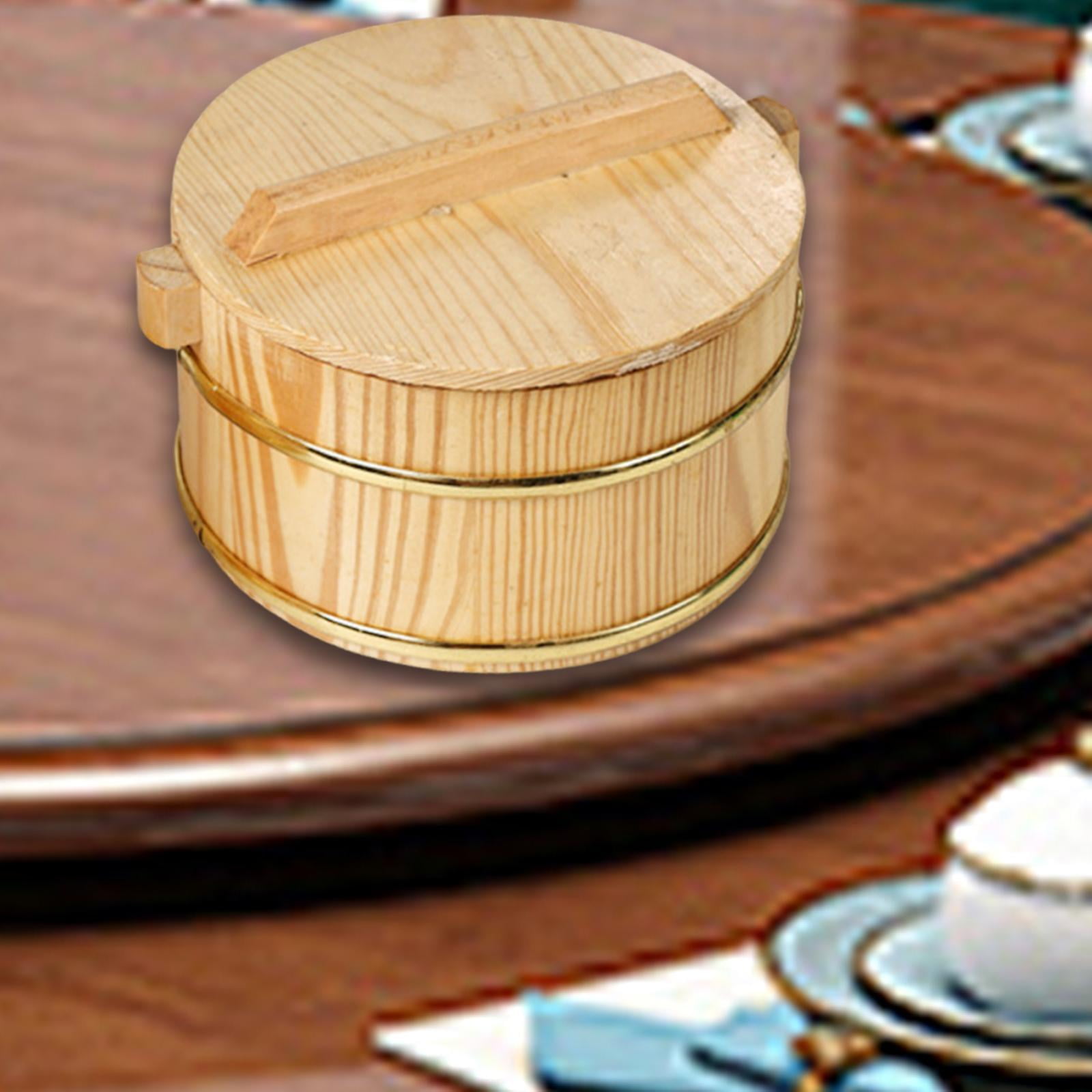 Tongina Wooden Steamed Rice Barrel Round Rice Container Food Container ...