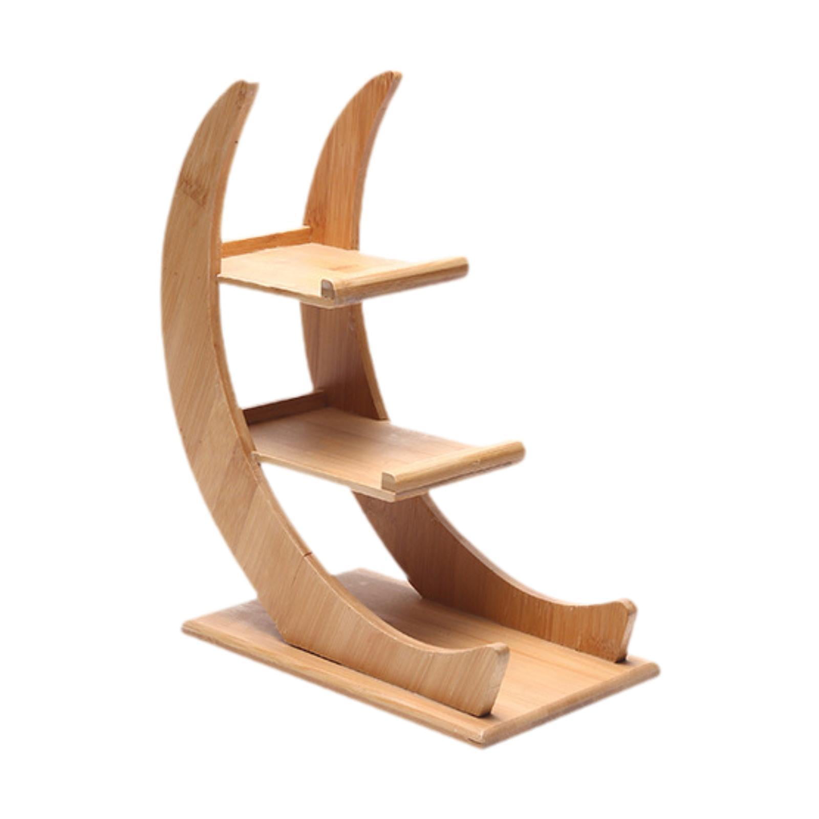 Tongina Wooden Sushi Holder Dessert Rack Moon Shaped Tableware Serving ...