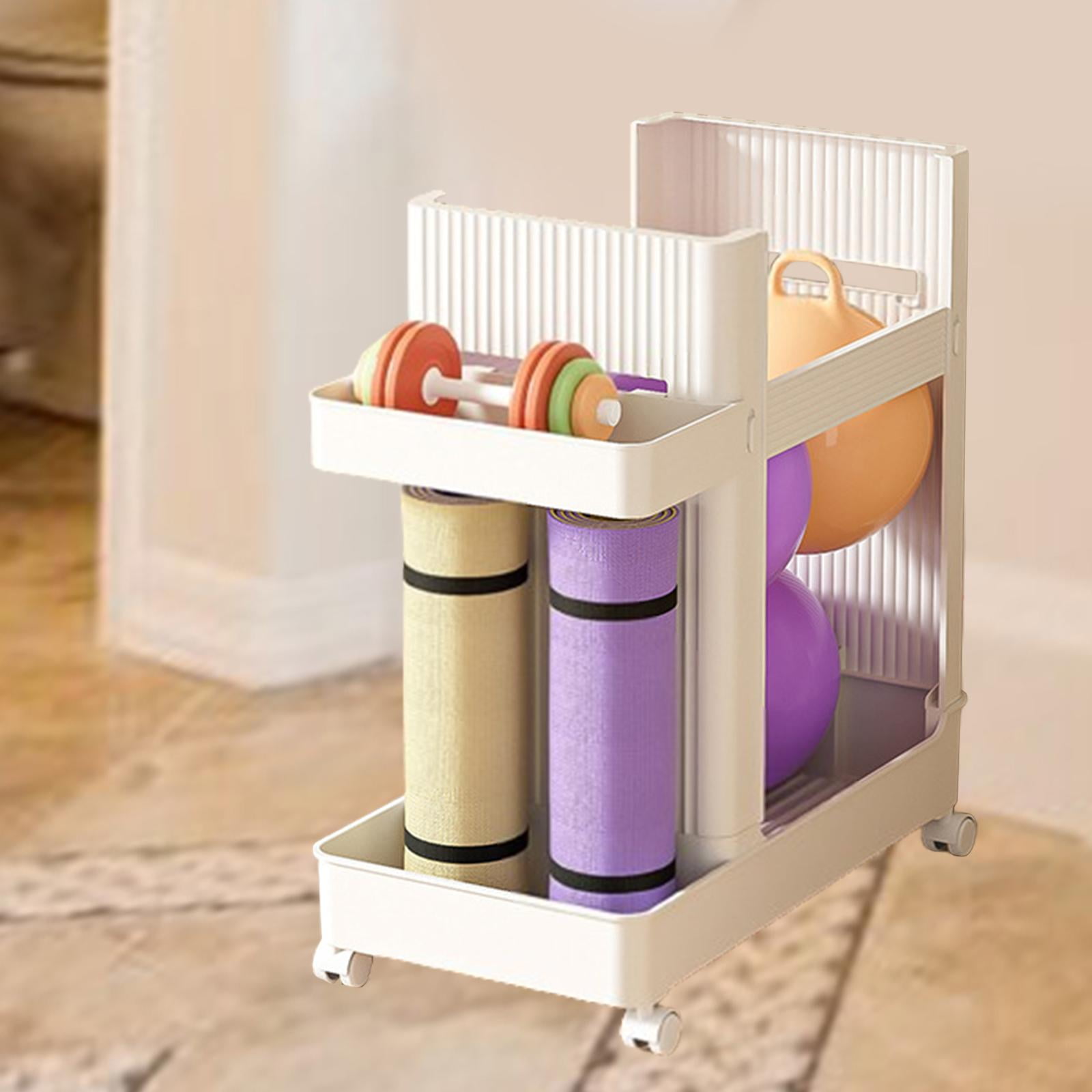 Tongina Yoga Mat Storage Rack Fitness Weight Rack Practical with Wheels ...