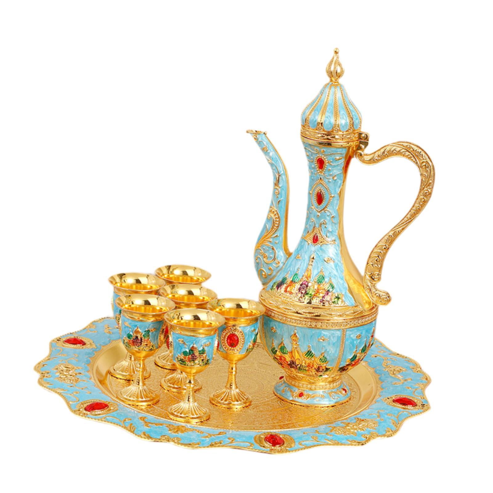 Tongina s Set Art Crafts Luxury Pot Decoration with 6 Coffee Cup and ...