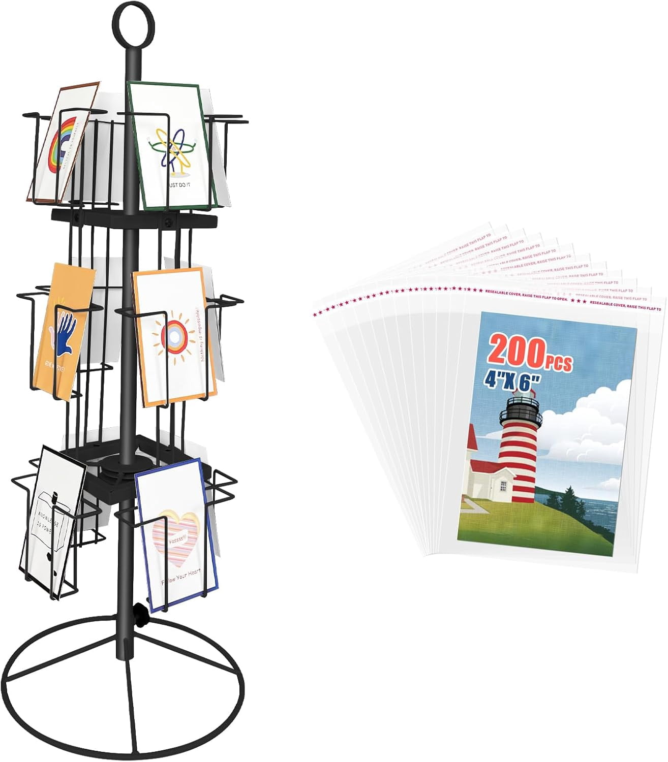 Tongmo Rotating Greeting Card Stand - Enhance Your Display with a 12 ...