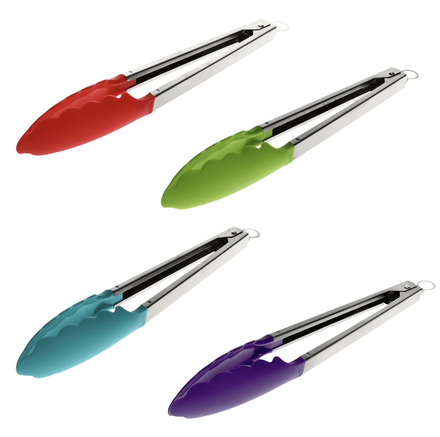 Tongs for cooking - Stainless Steel and Plastic Utility Tongs, 12.5x1.5 ...