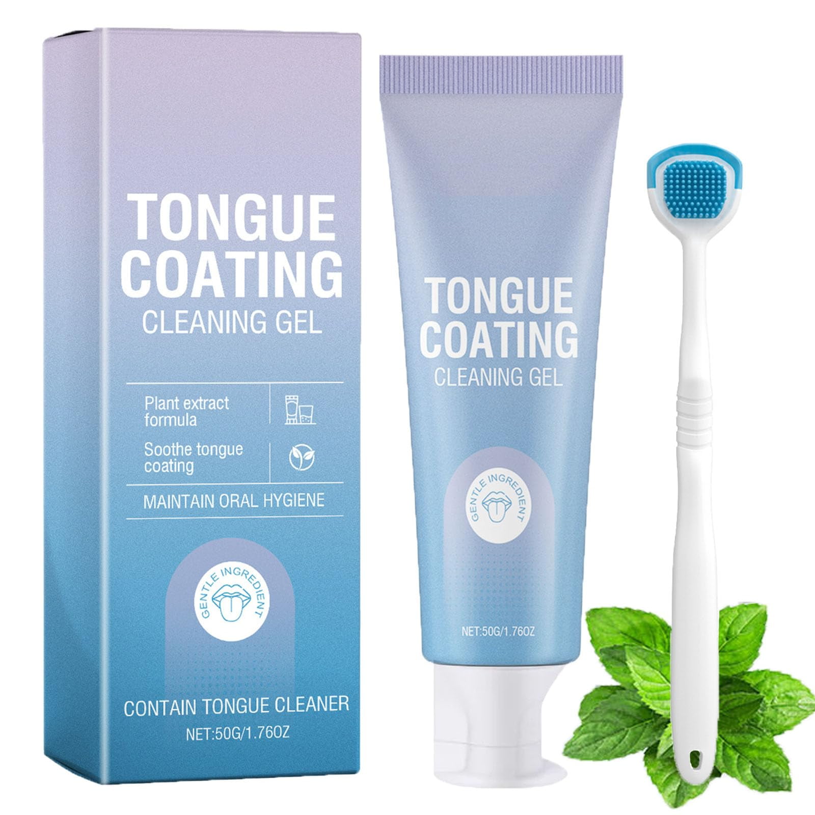 Tongue Cleaning Gel Bundle with Brush, Tongue Cleaning Gel Set, Fresh ...