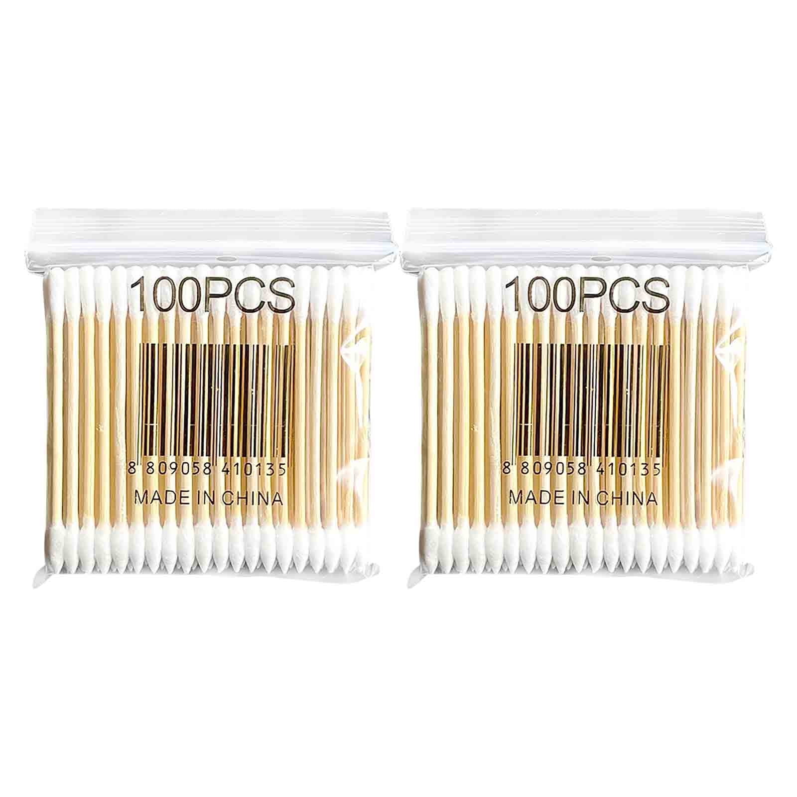 Tongue Depressors and Swab Sticks 100 Soft Bag Wood Stick Double Swab ...