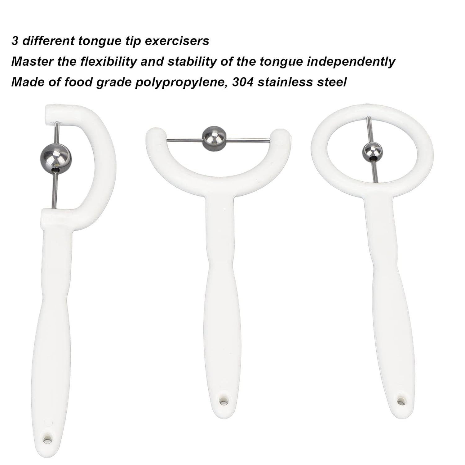 Tongue Muscle Trainer, 3pcs Tongue Tip Exercise Set Stainless Steel ...