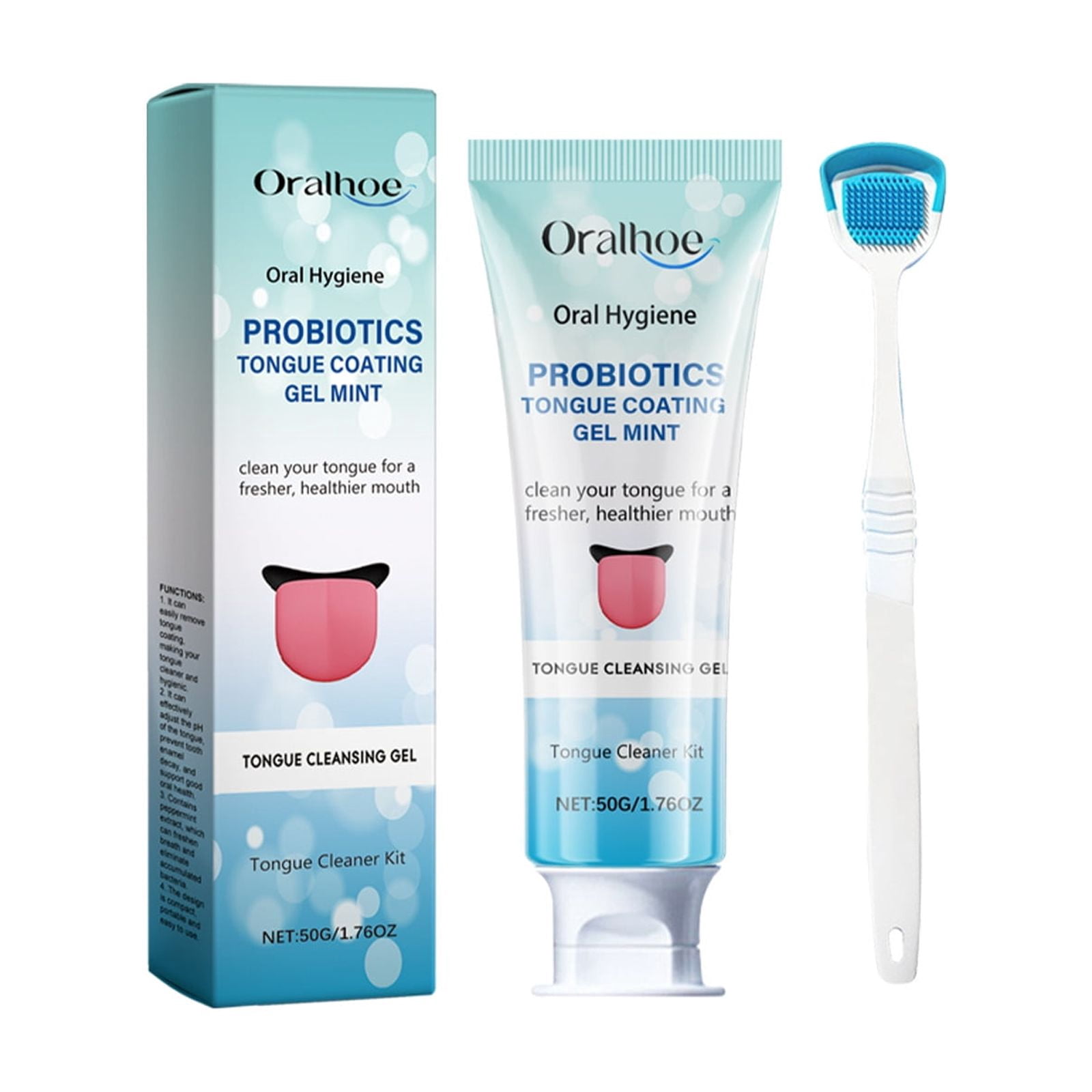 Tongue cleaning kit, easy to clean tongue coating, hygienic and clean ...