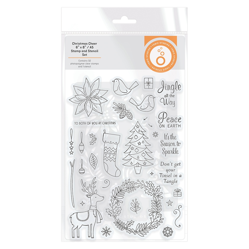 Tonic Studios Christmas Cheer Stamp And Stencil Set - Walmart.com