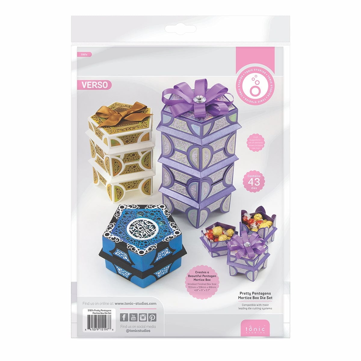 Tonic Studios Die Set-Pretty Pentagons Mortice Box - Walmart.com