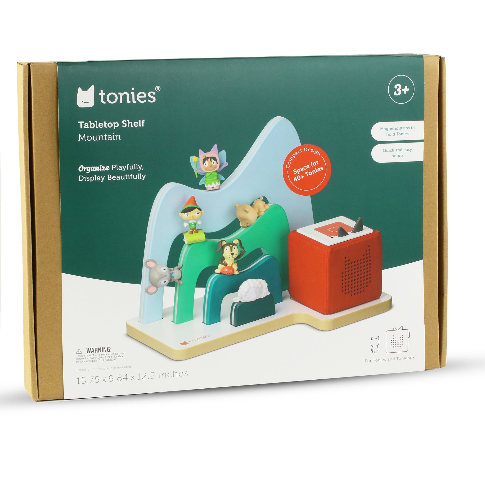 Tonies Tabletop Shelf Mountain Magnetic Wood Display for Tonie and ...