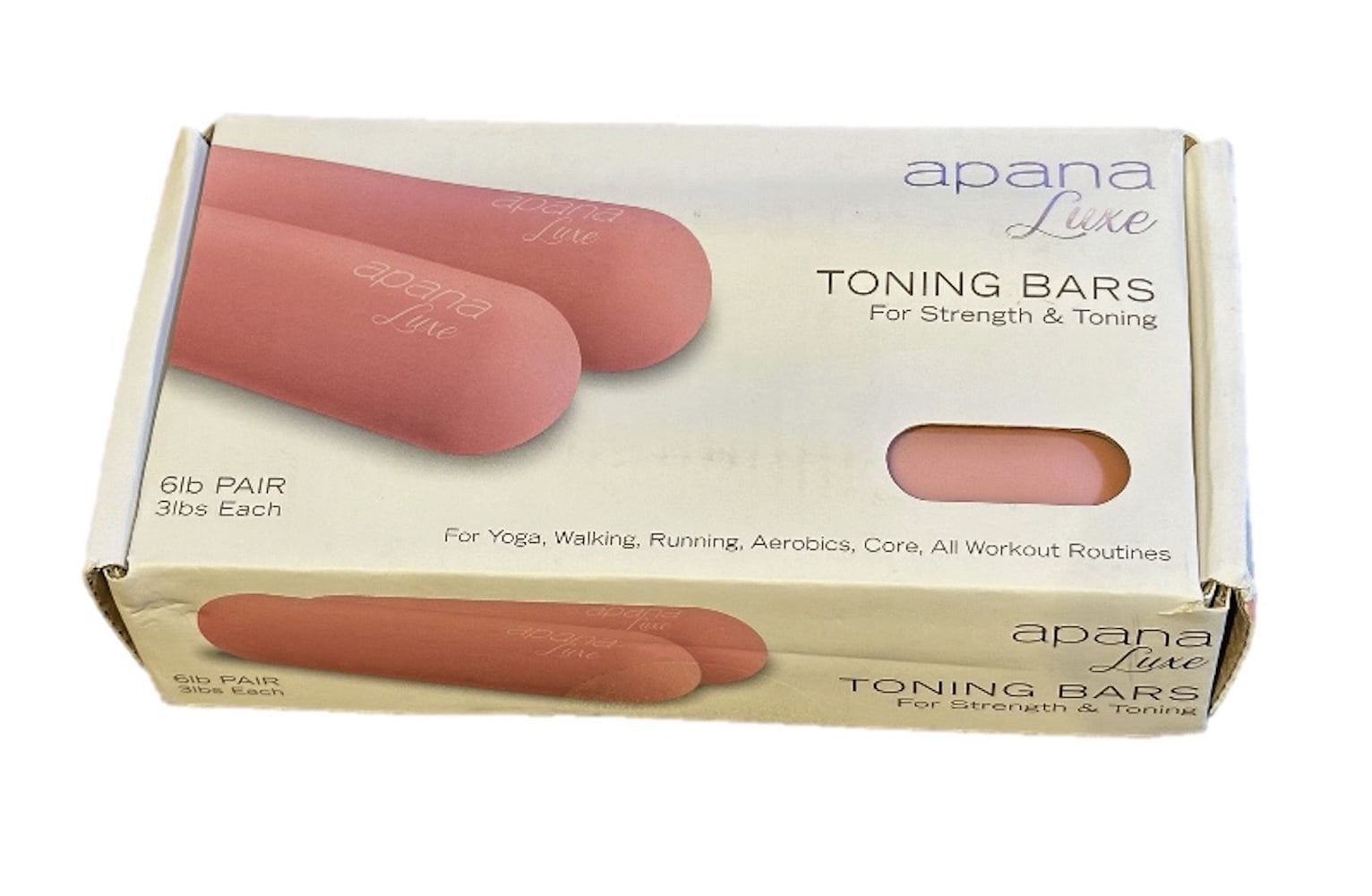 Toning Bars By Apana Luxe, 6 lb Pair, 3 lbs Each, For Yoga, Walking ...