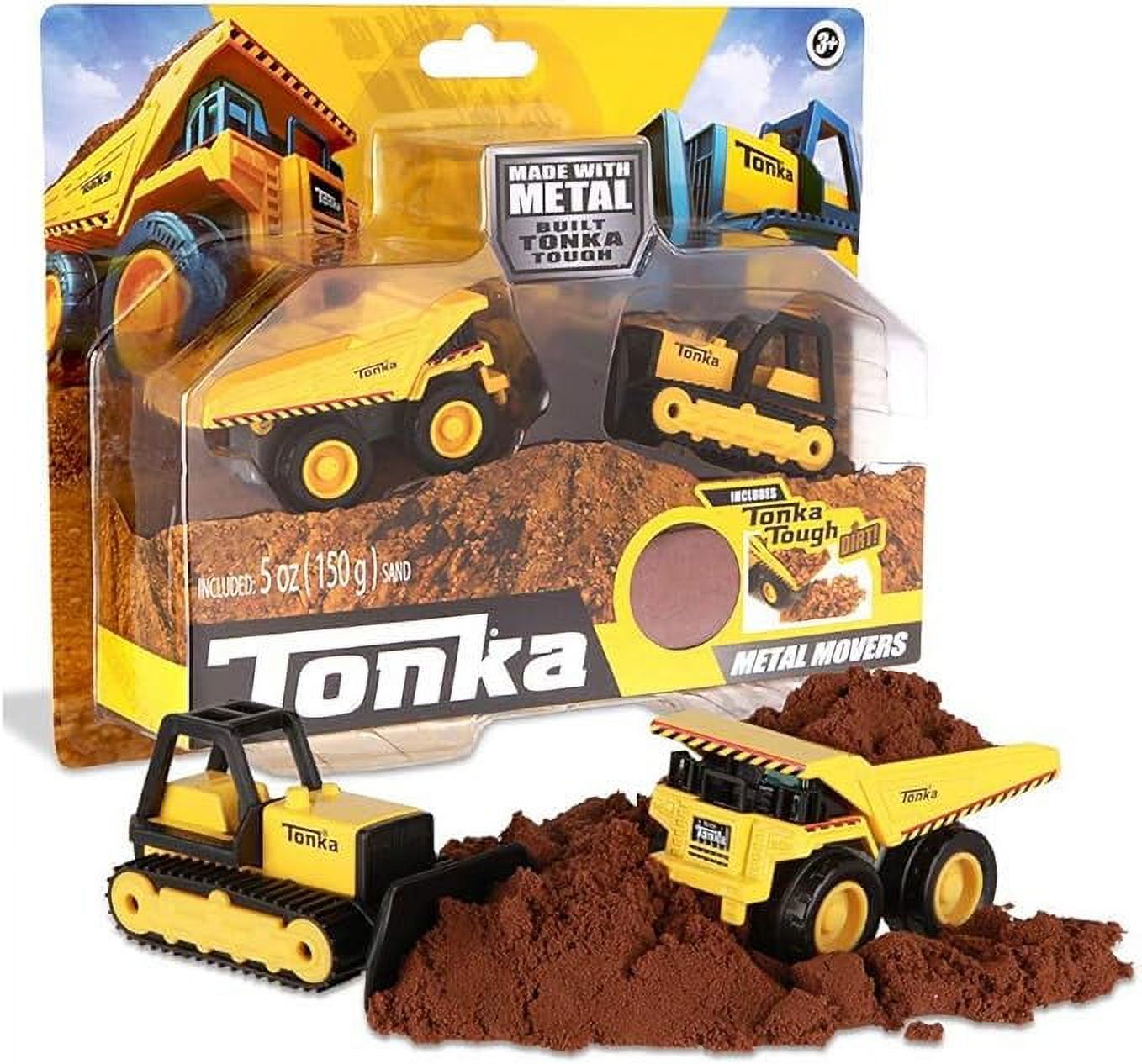 Tonka - Metal Movers Combo Pack - Mighty Dump Truck & Bulldozer, Brown ...