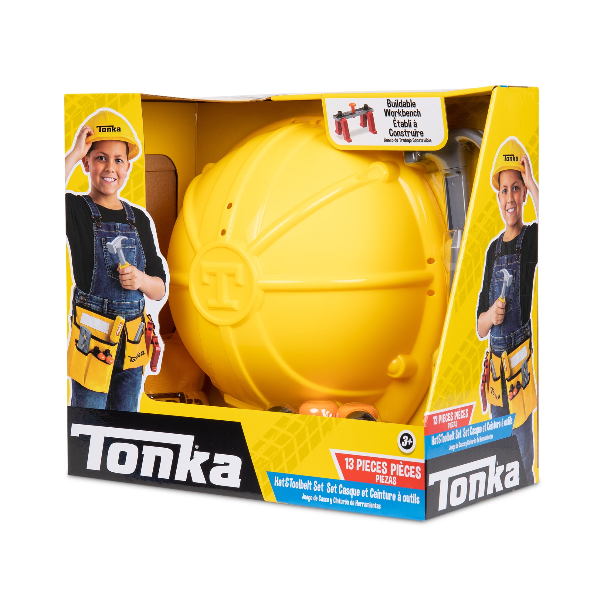 Tonka Tough! Toolbelt & Hard Hat Playset, Yellow (11 Pieces) - Walmart.com