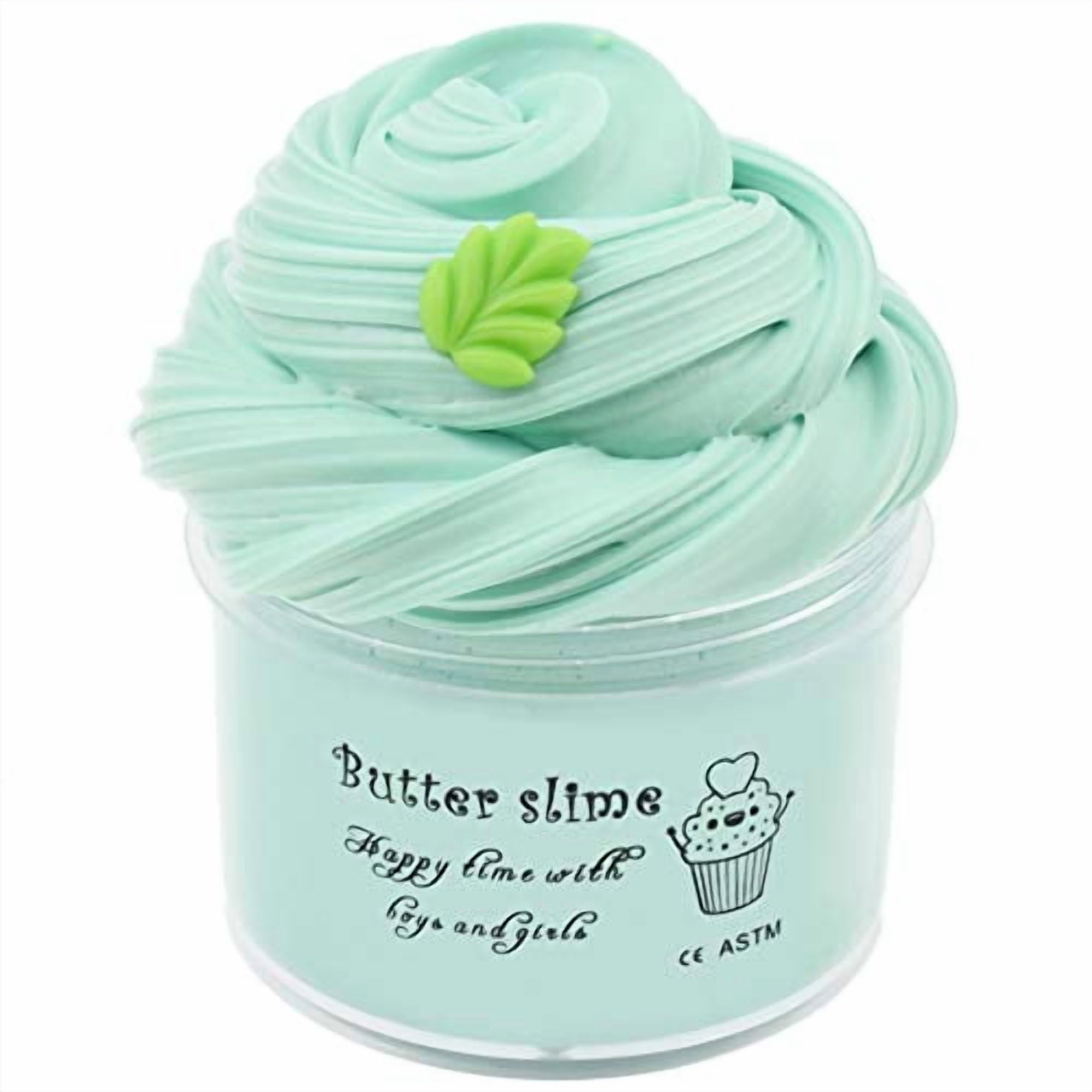 Tonlead Mint Green Butter Slime Scented with Leaf Floam Slime Non ...