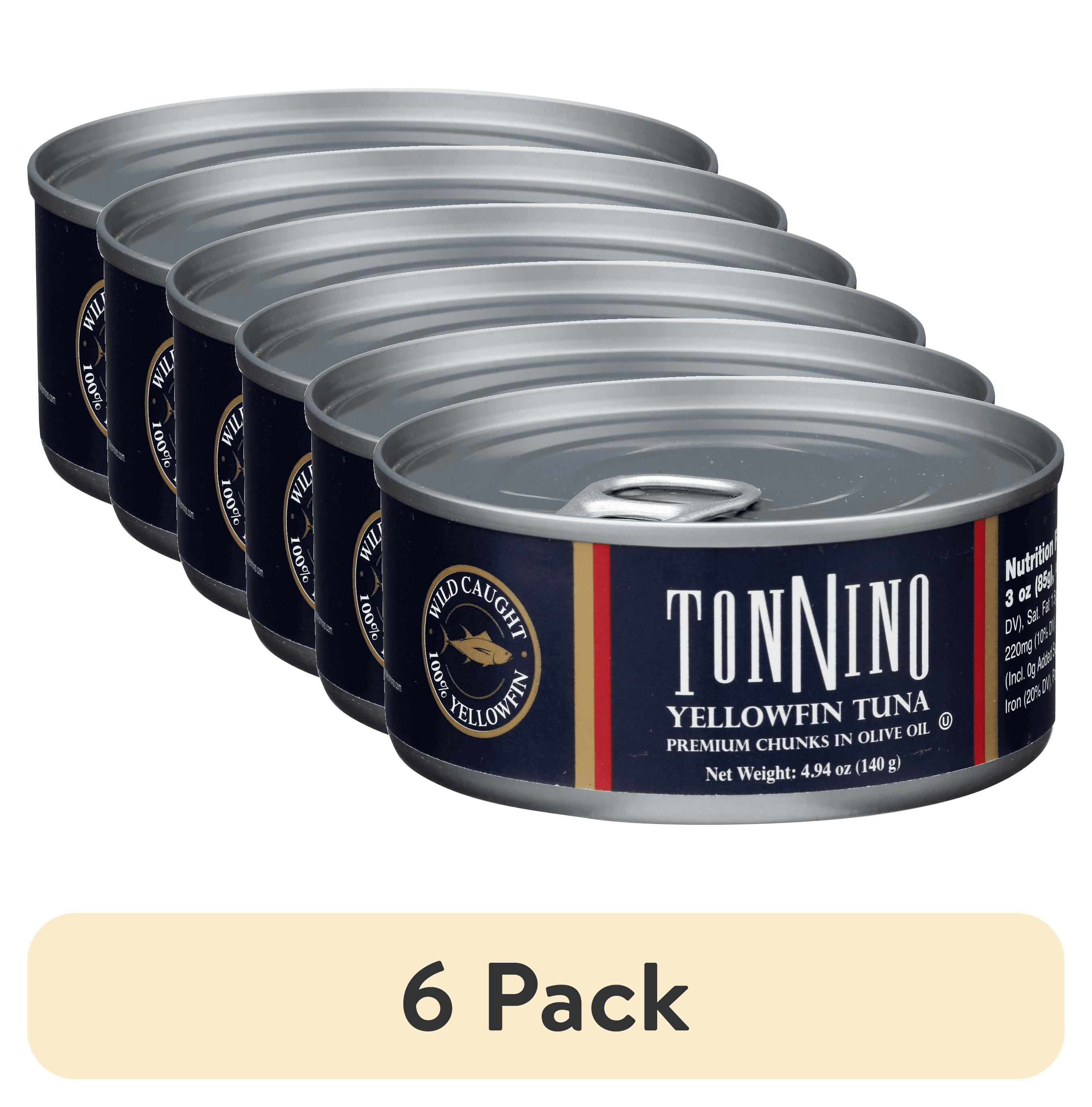(6 pack) Tonnino Premium Yellowfin Tuna Chunks in Olive Oil, 4.94 oz ...