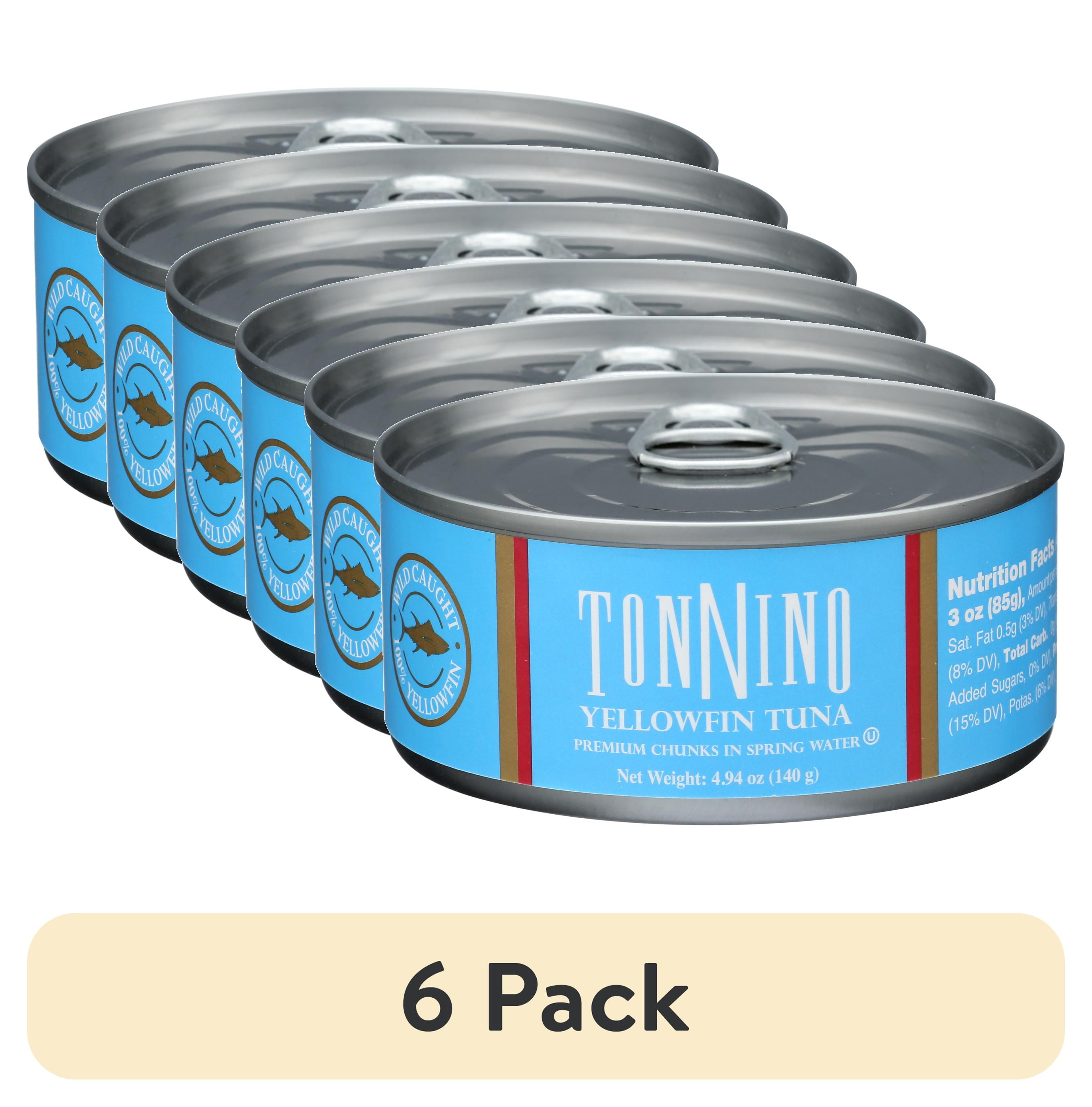 (6 pack) Tonnino Premium Yellowfin Tuna Chunks in Spring Water, 4.94 oz ...