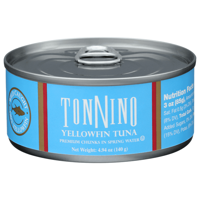 Tonnino Premium Yellowfin Tuna Chunks in Spring Water, 4.94 oz, Can ...