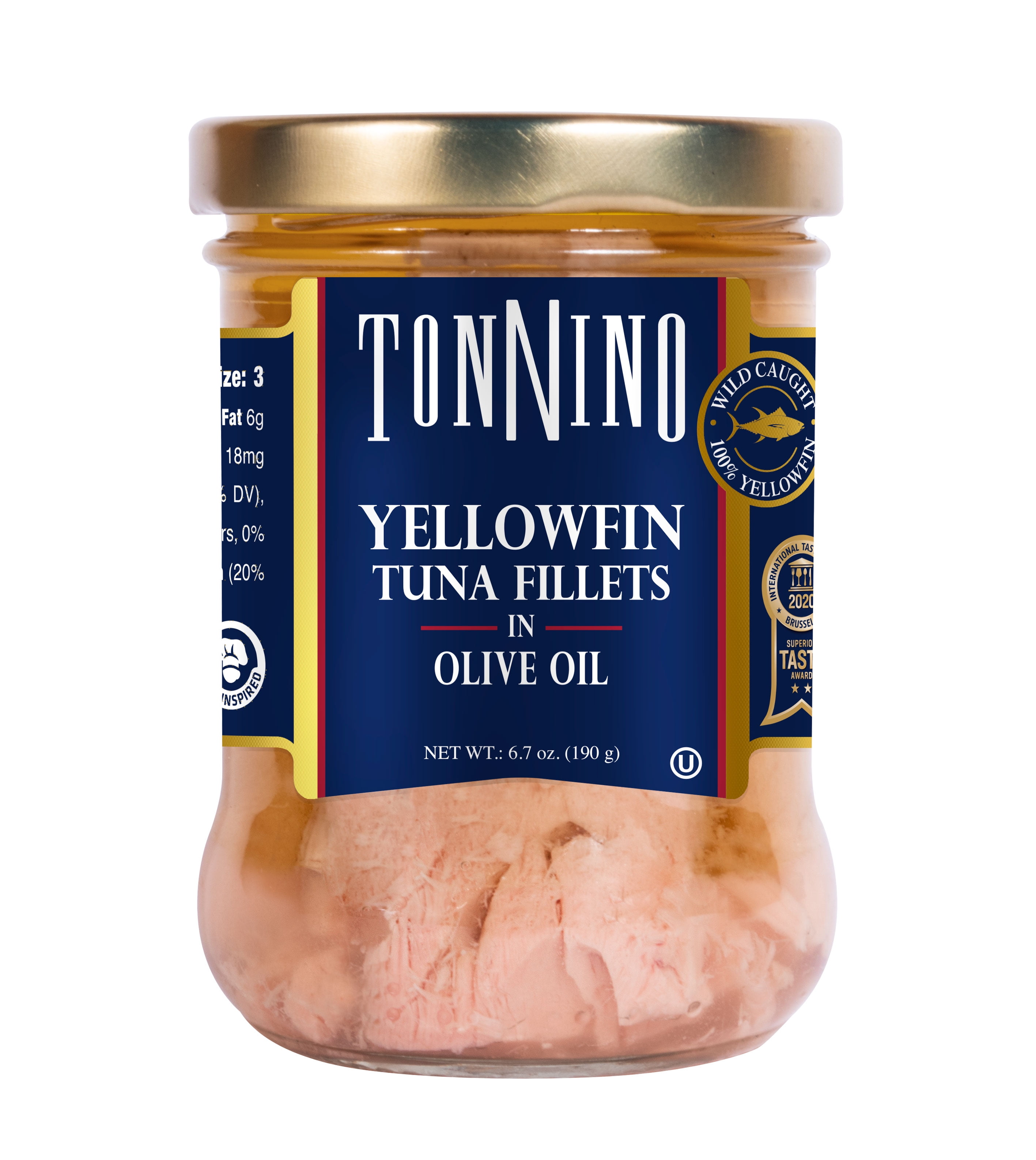 Tonnino Premium Yellowfin Tuna Fillet in Olive Oil, Wild Caught, 6.7 oz ...