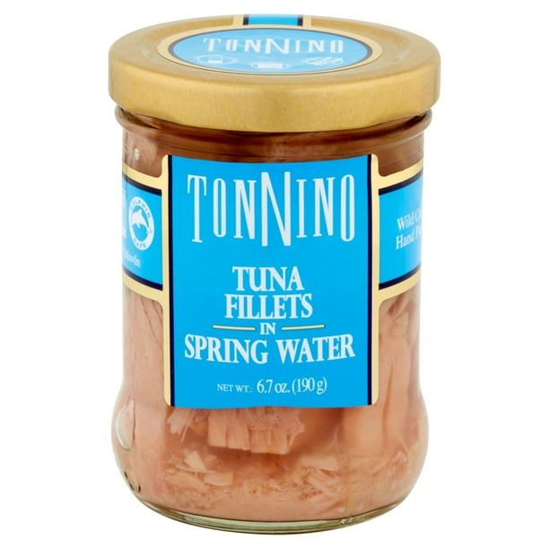 Tonnino Premium Yellowfin Tuna Fillet in Spring Water, Wild Caught, 6.7 ...