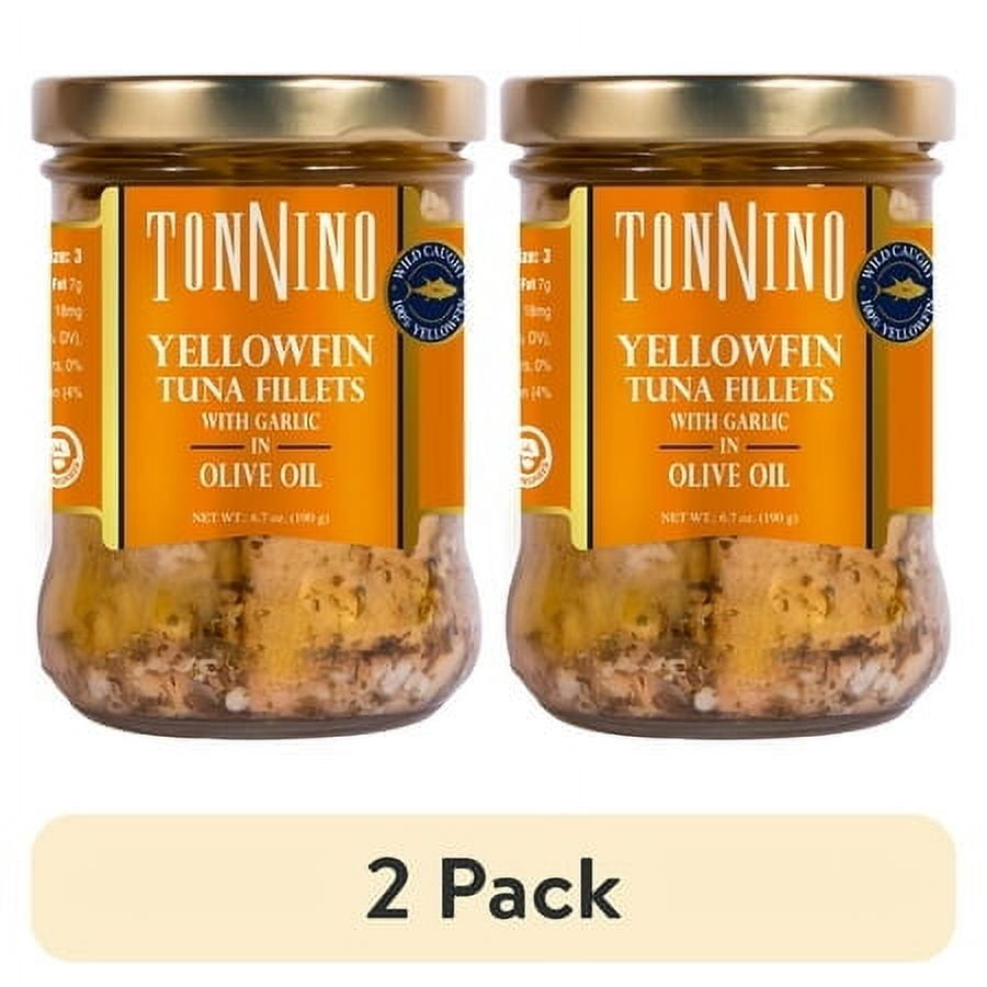 (2 pack) Tonnino Tuna Fillets, with Garlic & Olive Oil, 6.7 Oz ...