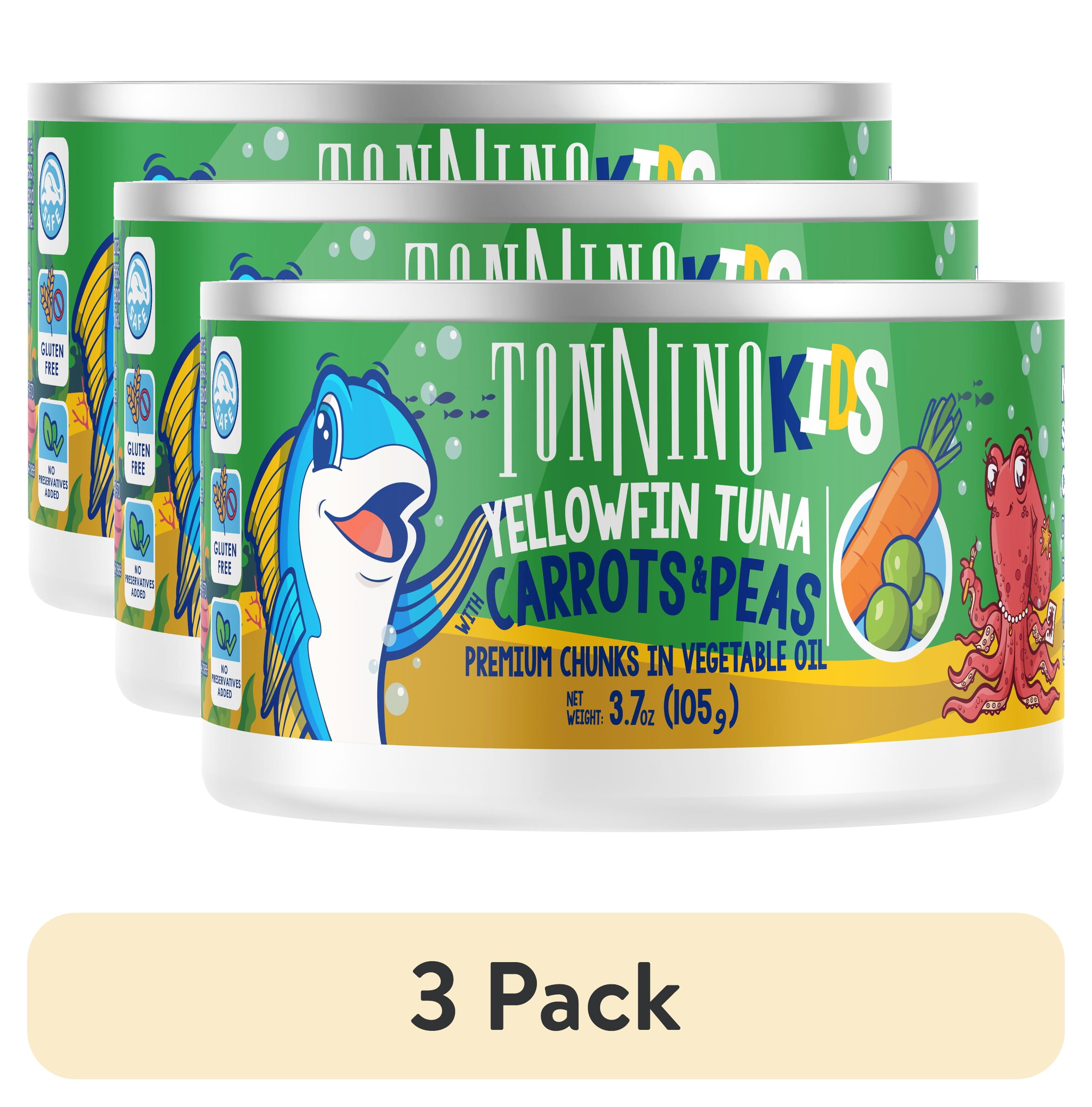 (3 pack) Tonnino Premium Yellowfin Tuna chunks with carrots and peas in ...