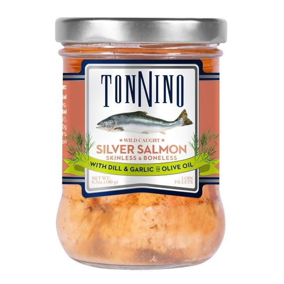 Tonnino Salmon Silver Fish – Dill & Garlic in Olive Oil – Pack of 6 ...