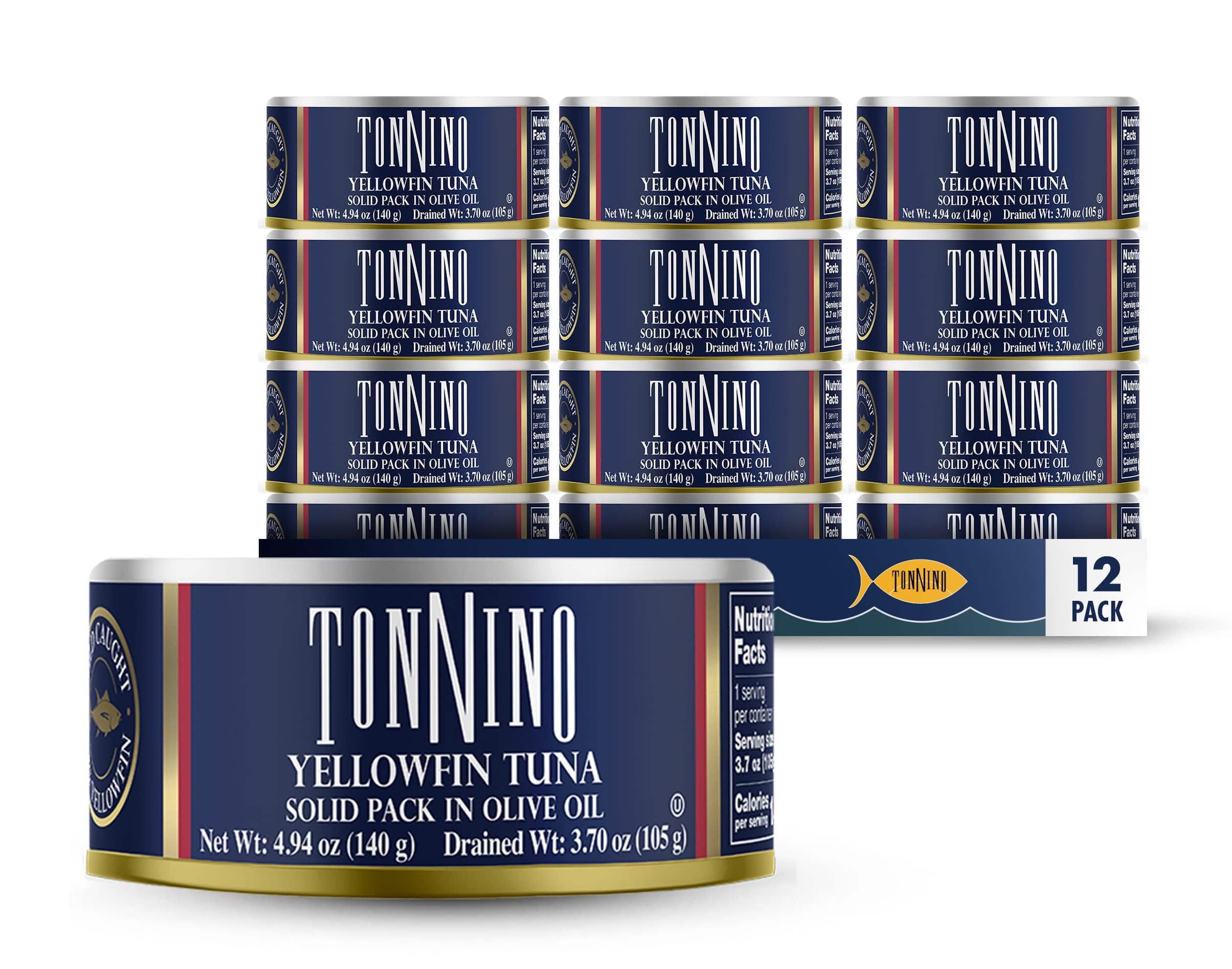 Tonnino Tuna Fillets Low Calorie and Gluten Free Yellowfin Canend ...