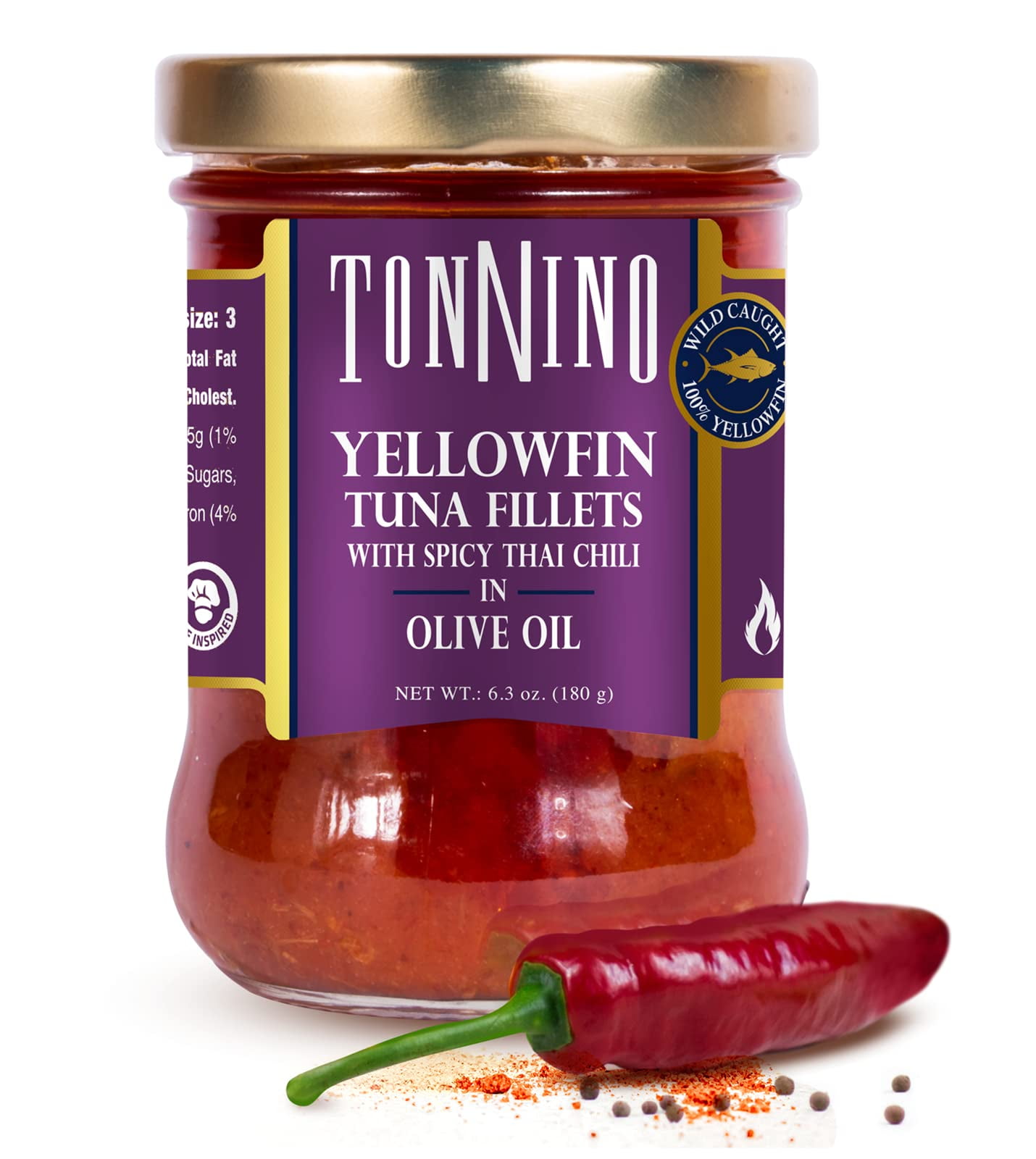 Tonnino Tuna Fillets Low Calorie and Gluten Free Yellowfin Jarred ...