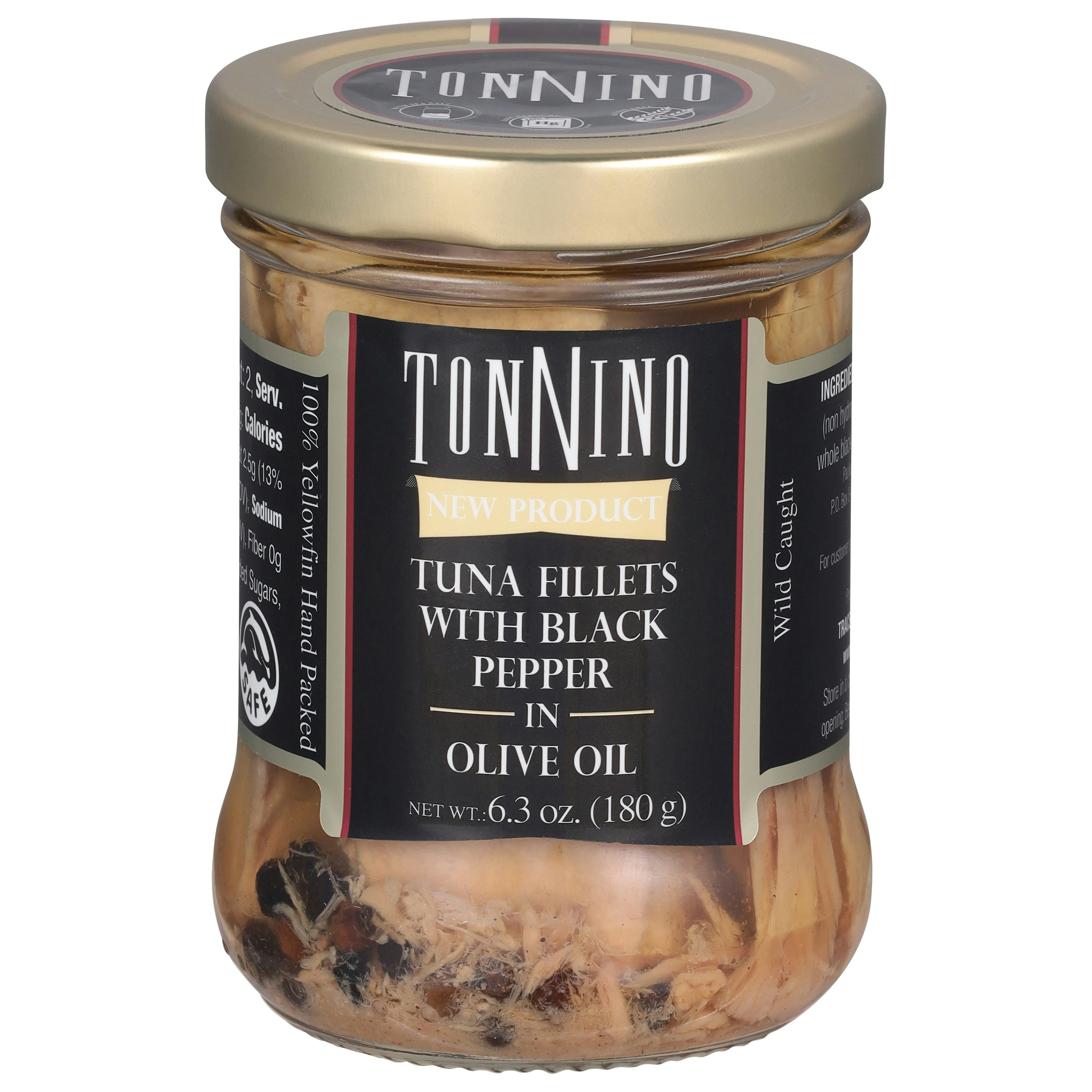 Tonnino Tuna Fillets in Olive Oil with Black Pepper Fad Free 6.3 oz ...
